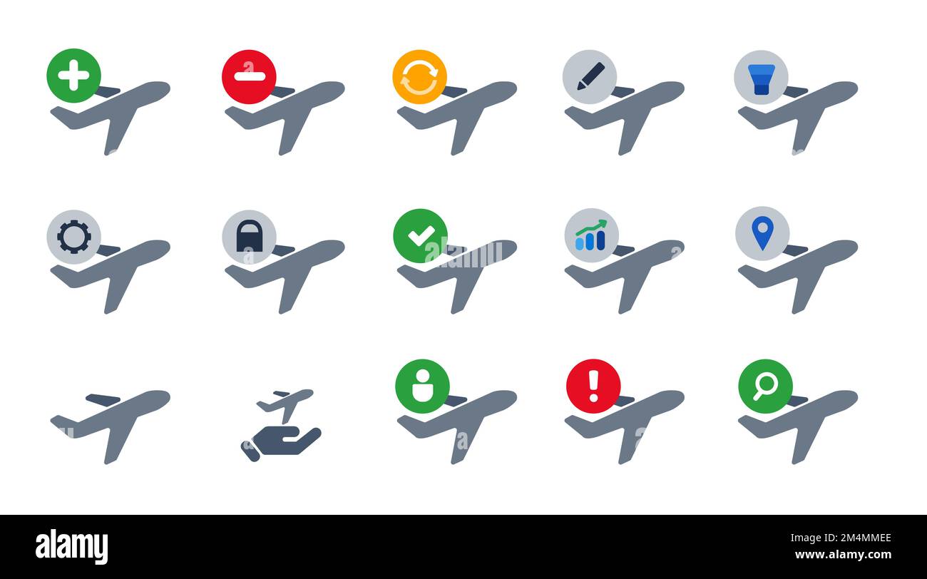 Plane aircraft icon set collection symbol of fast delivery ...