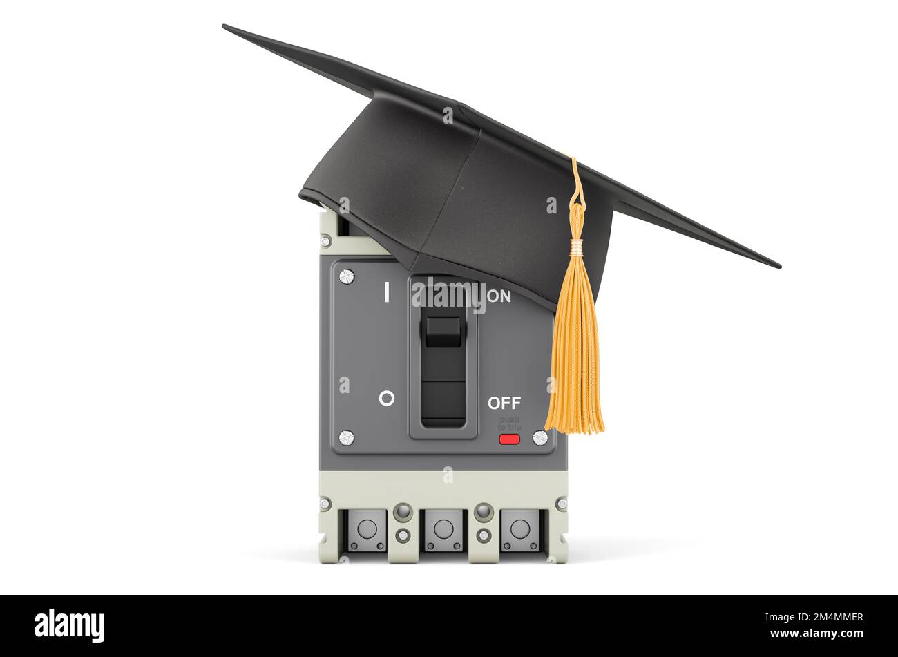 Circuit breaker with graduation cap. 3D rendering isolated on white ...
