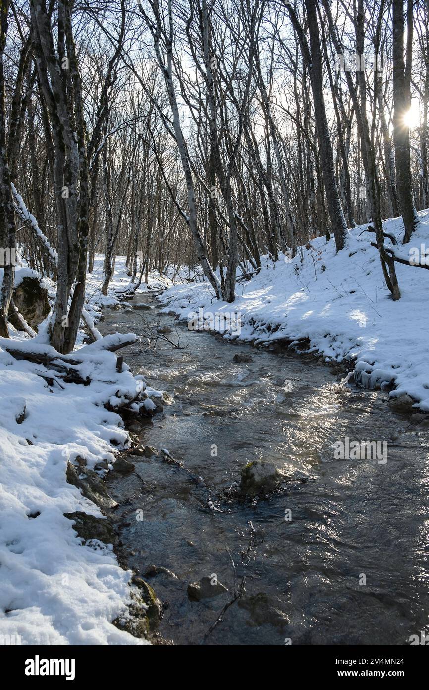 Snow melting into river hi-res stock photography and images - Alamy