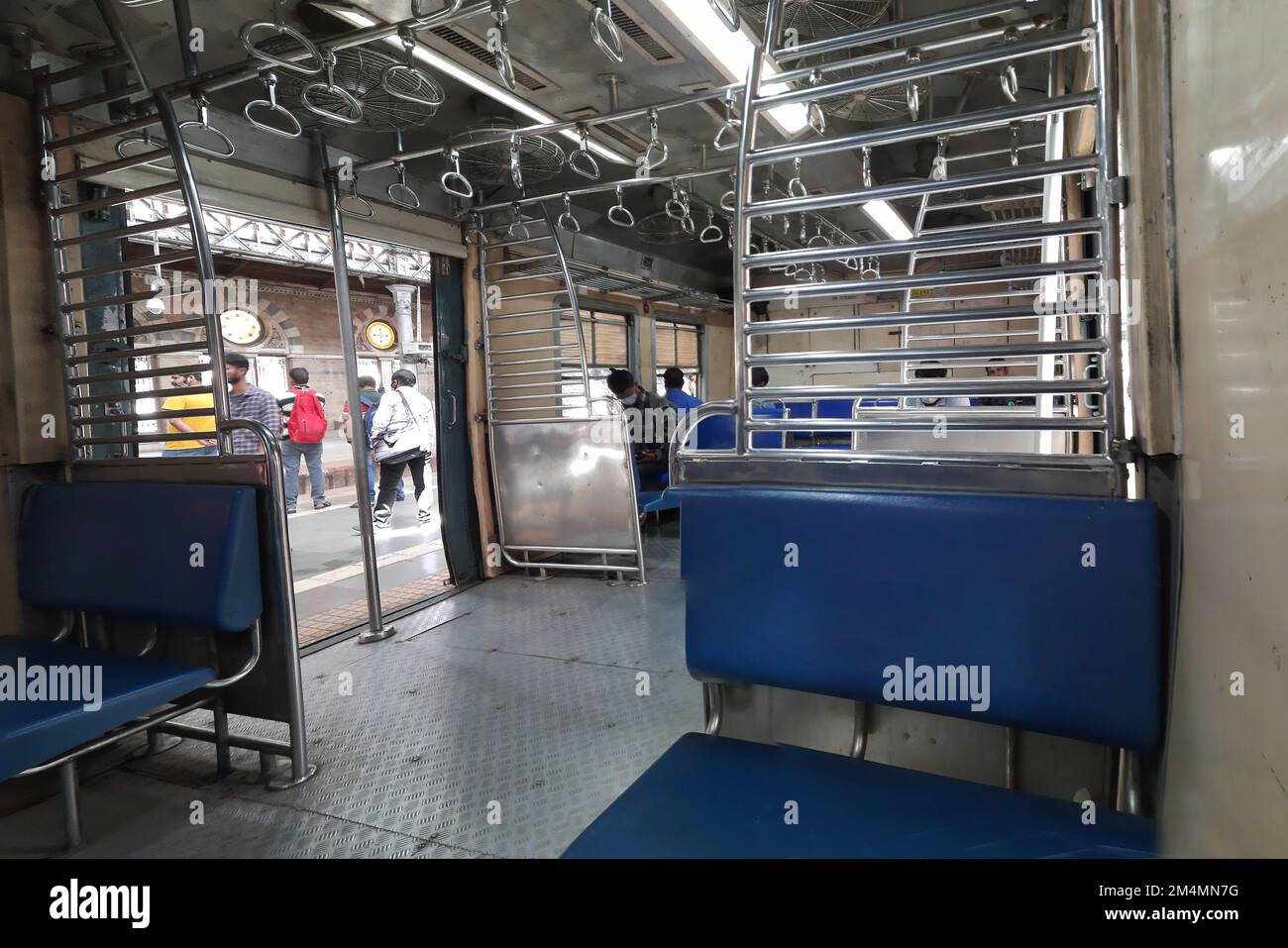 Inside view of a Mumbai local train compartment Stock Photo - Alamy