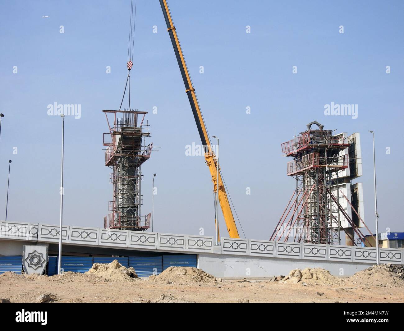 Cairo, Egypt, December 14 2022: Construction site of new Cairo monorail ...