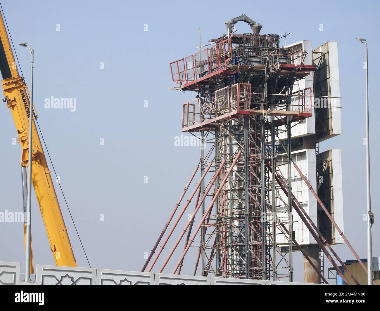 Cairo, Egypt, December 14 2022: Construction site of new Cairo monorail ...