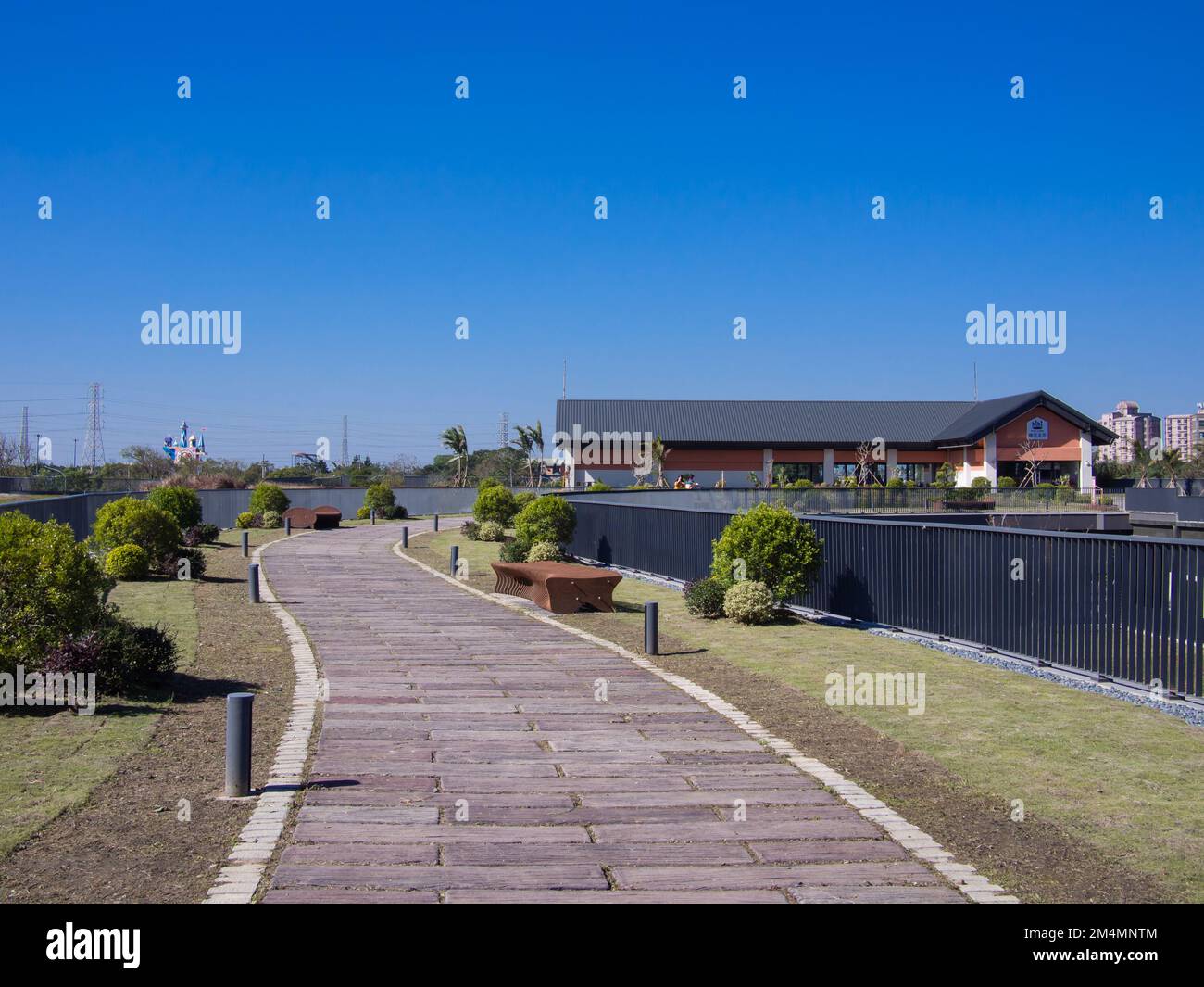 Outdoor area of the Taiwan Hakka Tea Cultural Park in Longtan district ...