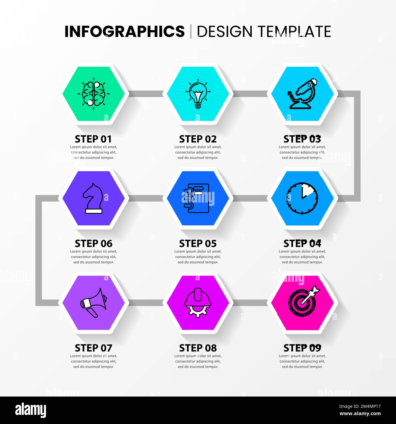 9 step infographic hi-res stock photography and images - Alamy