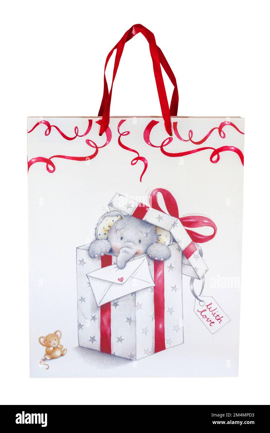 bag with love gift bag giftbag with handles isolated on white ...