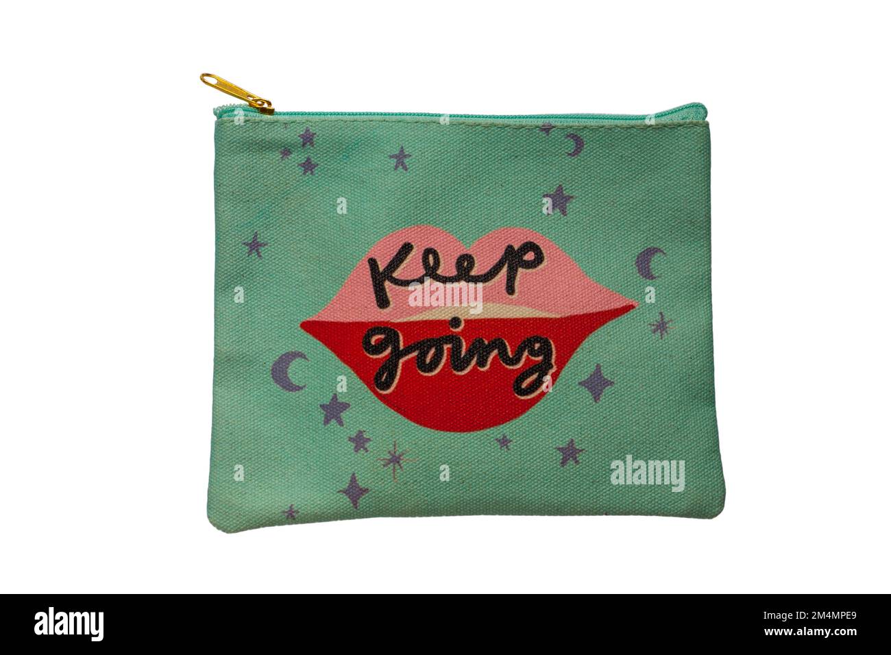 Keep going calico purse isolated on white background Stock Photo - Alamy
