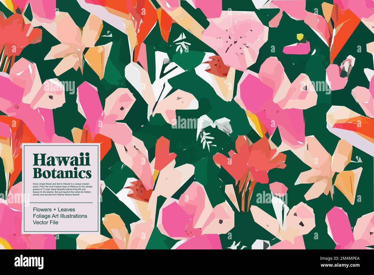 Tropical flowers, jungle leaves. Beautiful vector floral pattern ...