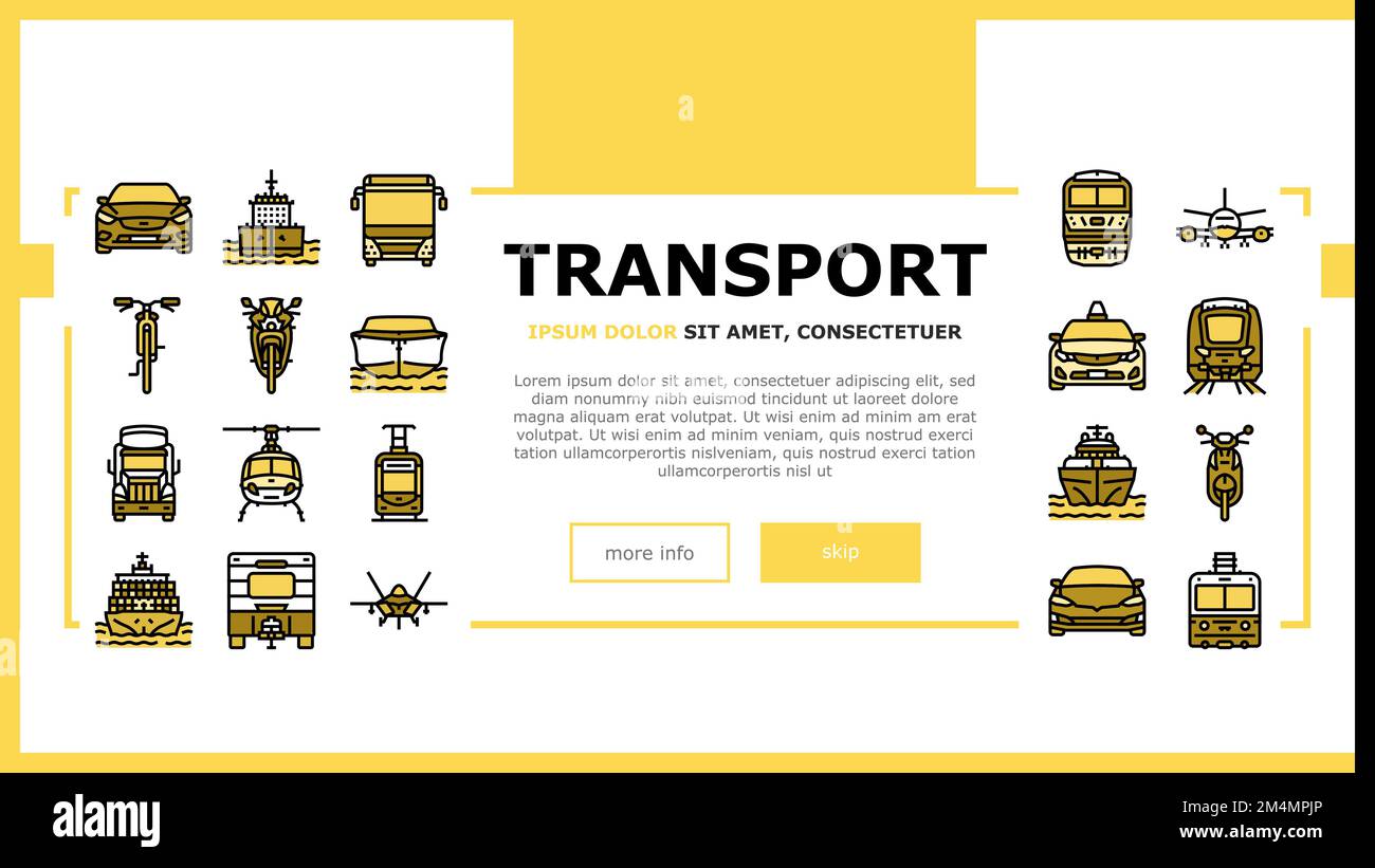 transport truck car vehicle ship landing header vector Stock Vector ...