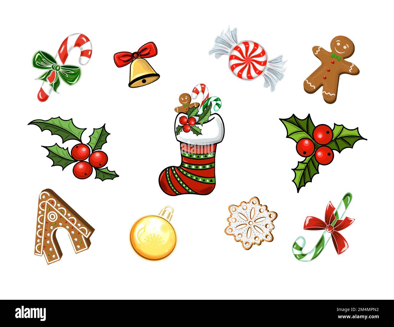 Winter holiday clipart. JPEG illustration for stickers, creating ...