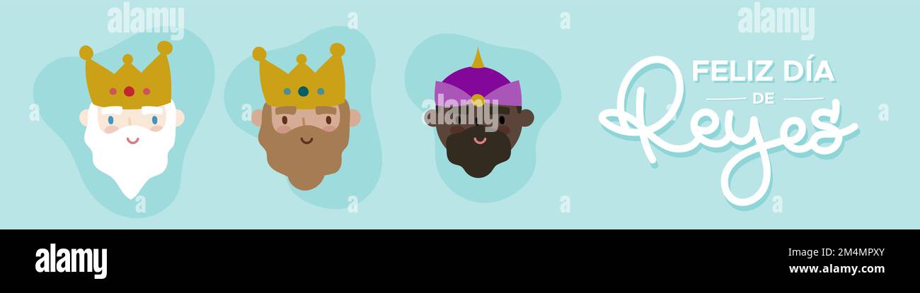 Happy Three Kings Day in Spanish. Feliz Dia de Reyes. Merry Christmas ...