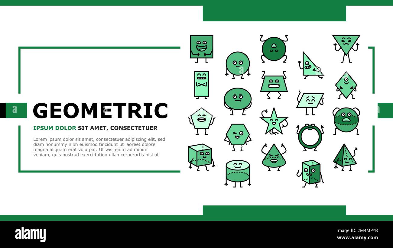 geometric shape character landing header vector Stock Vector Image ...