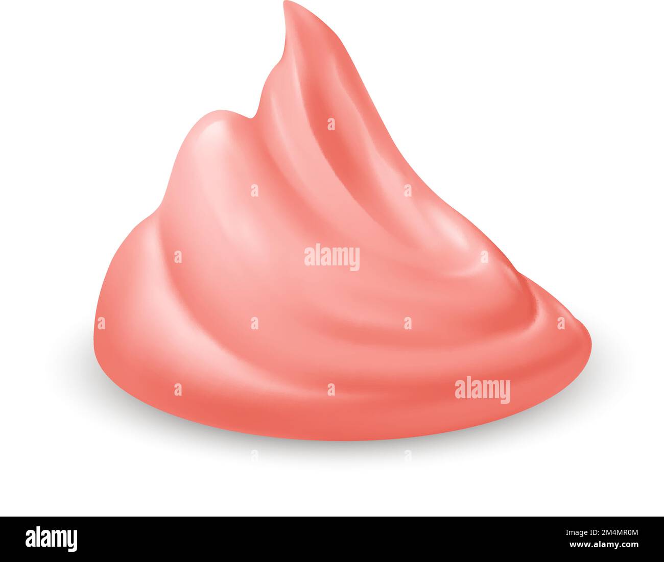 Realistic Red Whipped Cream Isolated on White Background. Facial Creme ...
