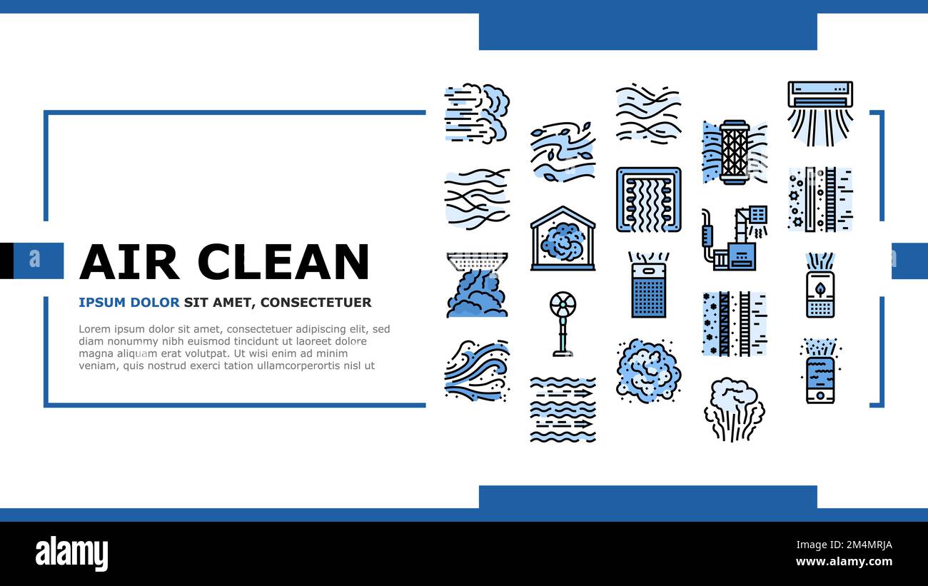 air clean fresh wind flow filter landing header vector Stock Vector ...