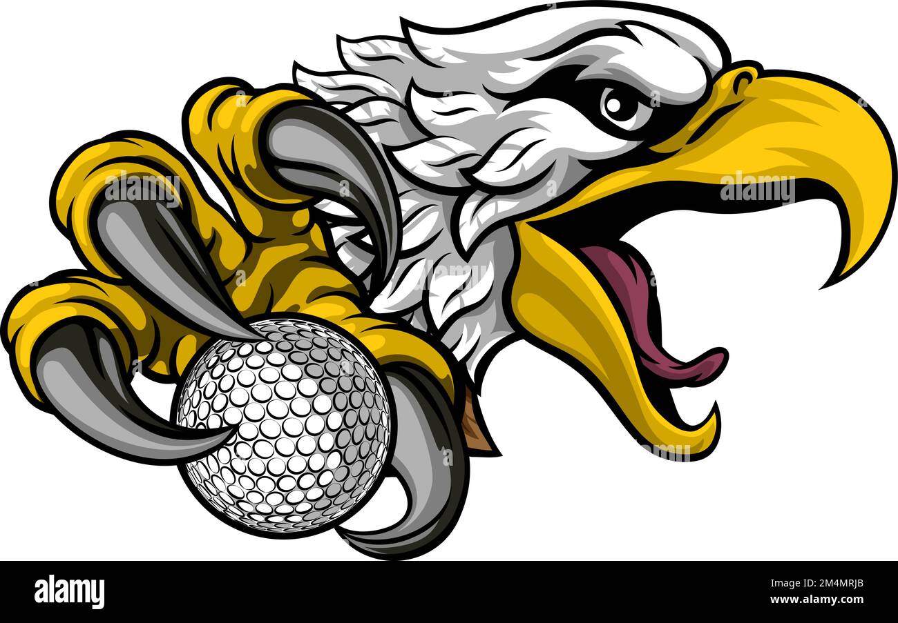 Eagle Hawk Golf Ball Cartoon Sports Team Mascot Stock Vector Image ...