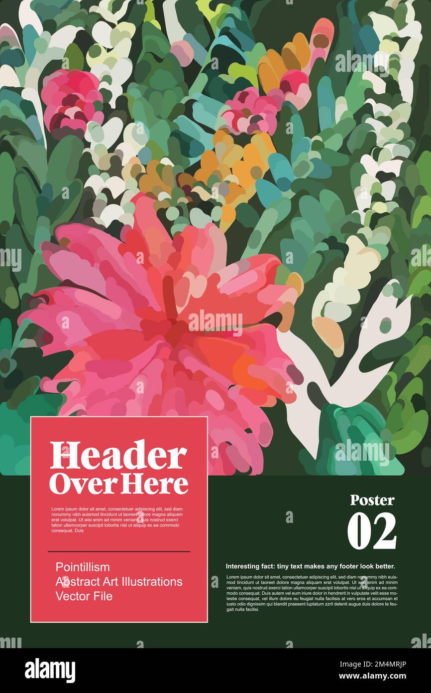 Nature Poster. Vector illustration of natural background, red, orange ...