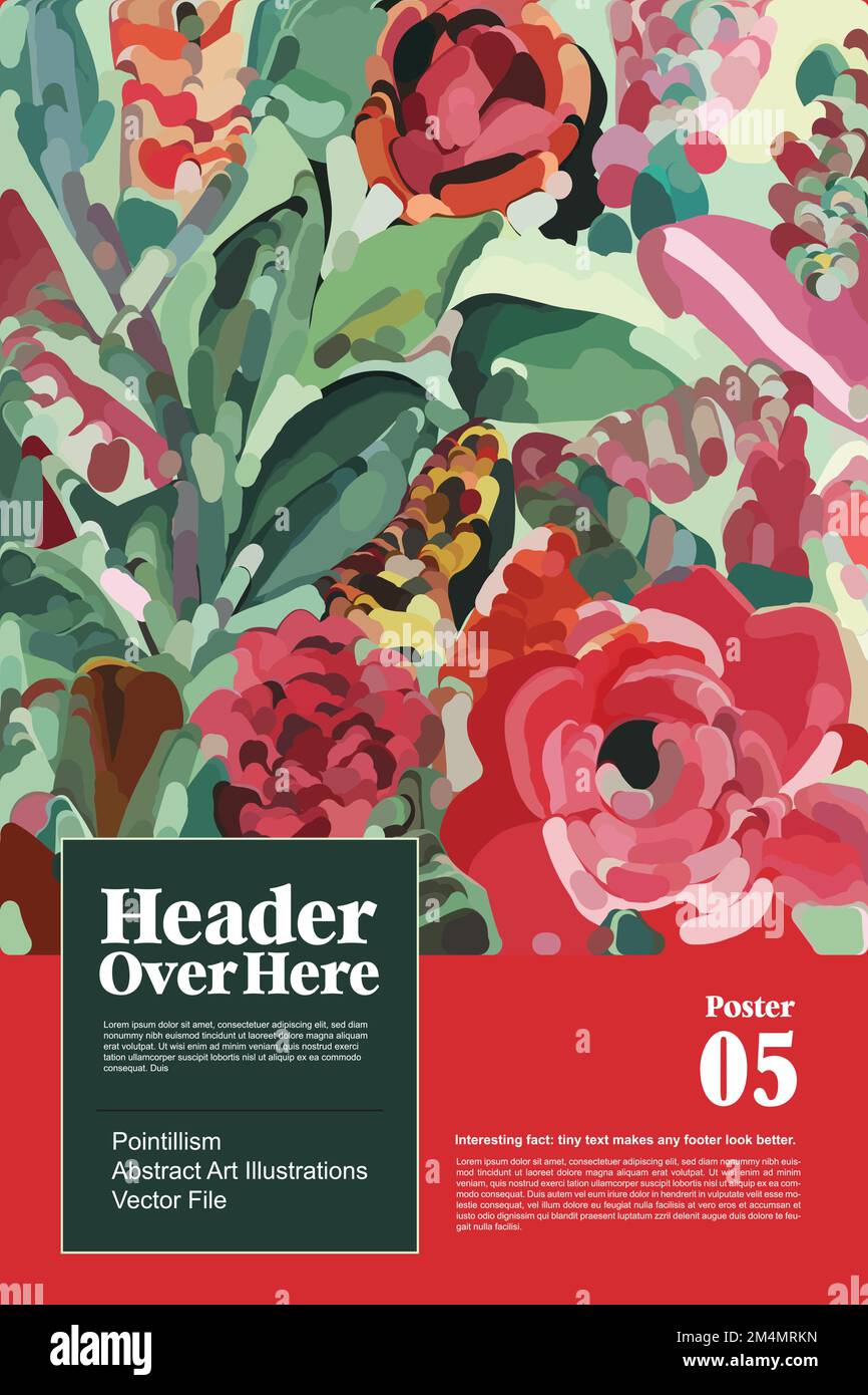 Nature Poster. Vector illustration of natural background, red, orange ...