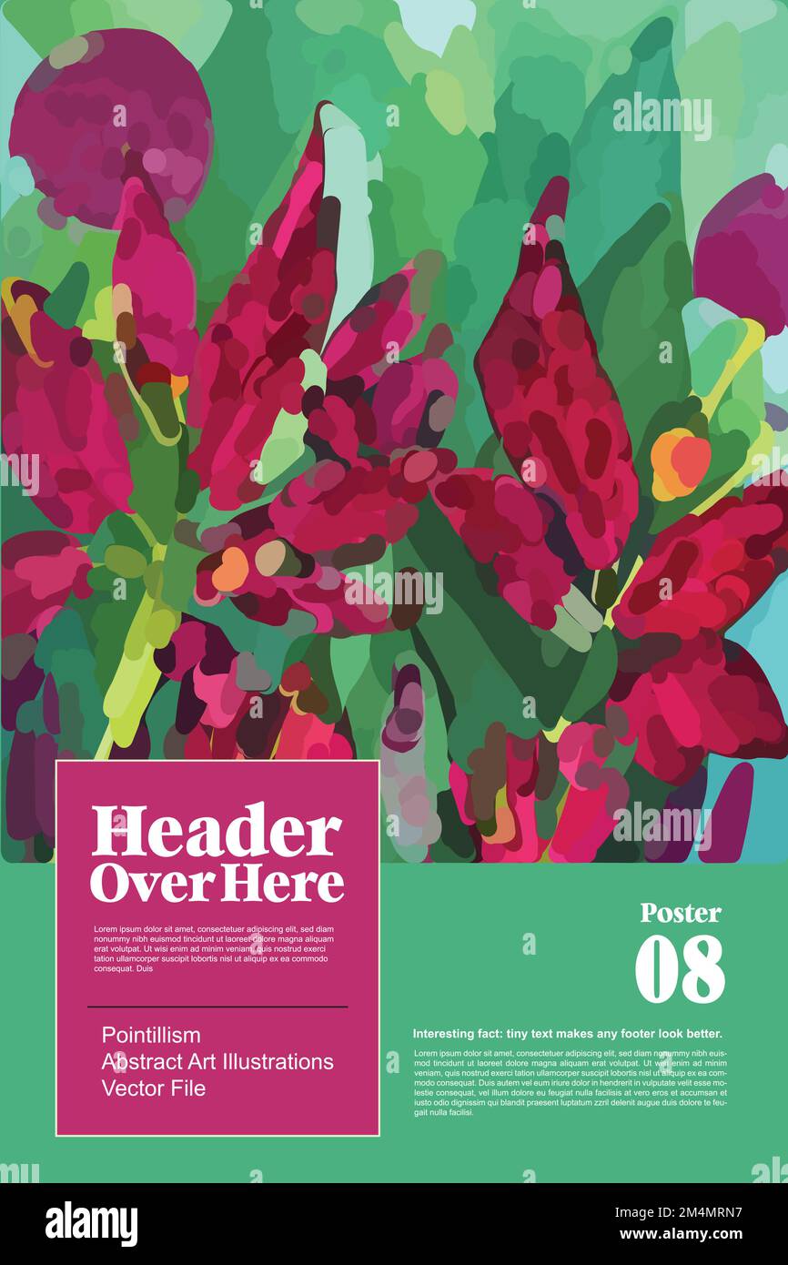 Nature Poster. Vector illustration of natural background, red, orange ...