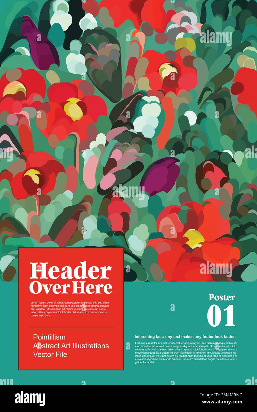 Nature Poster. Vector illustration of natural background, red, orange ...