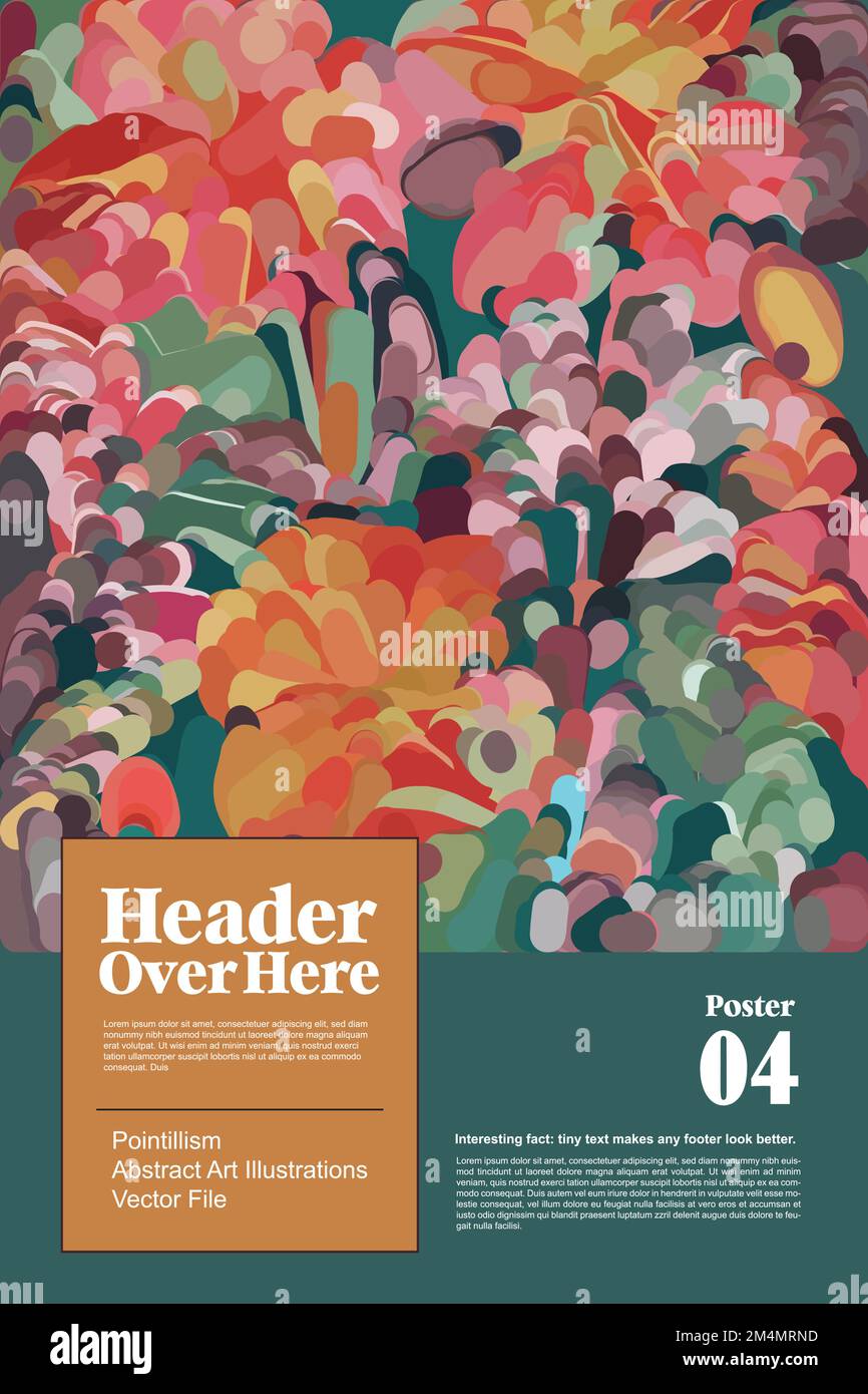 Nature Poster. Vector illustration of natural background, red, orange ...