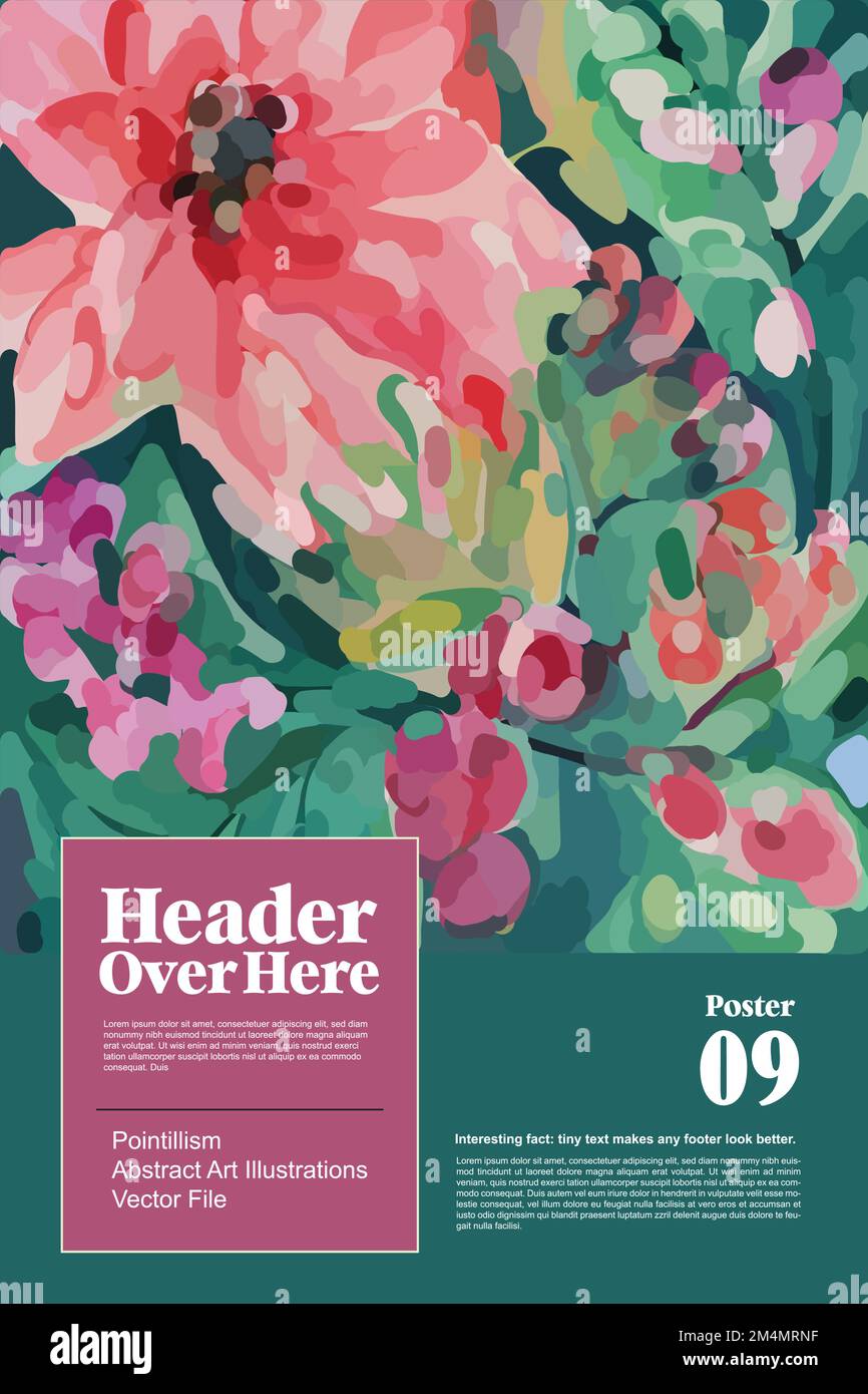 Nature Poster. Vector illustration of natural background, red, orange ...