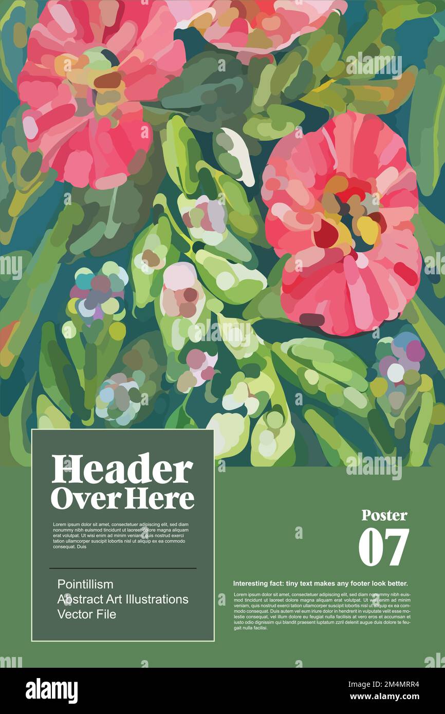 Nature Poster. Vector illustration of natural background, red, orange ...