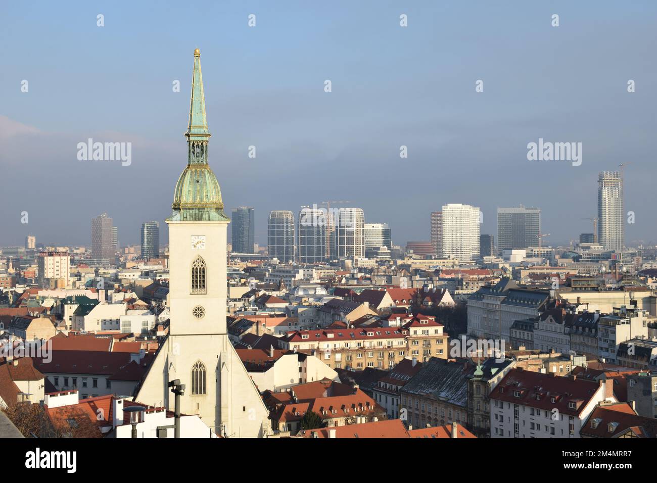 BRATISLAVA, SLOVAKIA - DECEMBER 18, 2022: Cityscape skyline view from ...