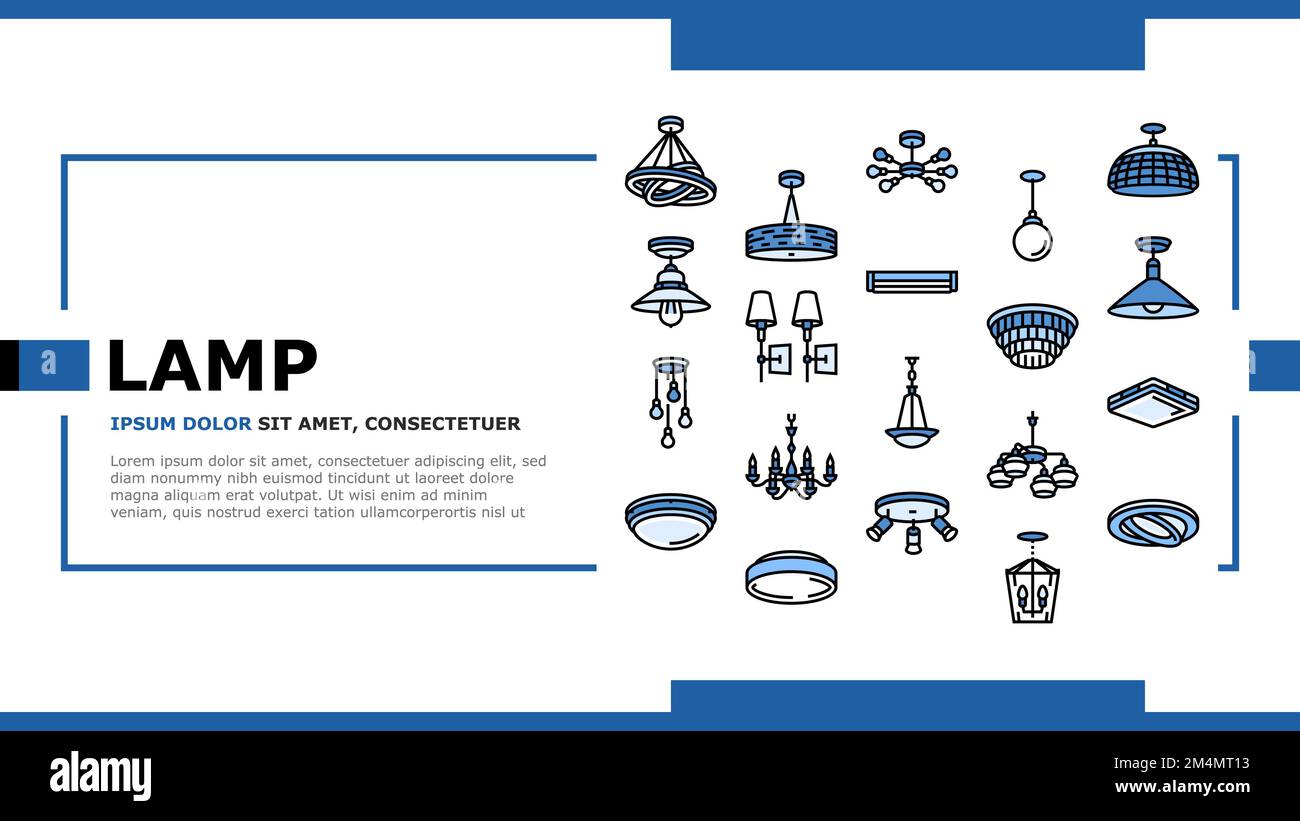 lamp ceiling light interior home landing header vector Stock Vector ...