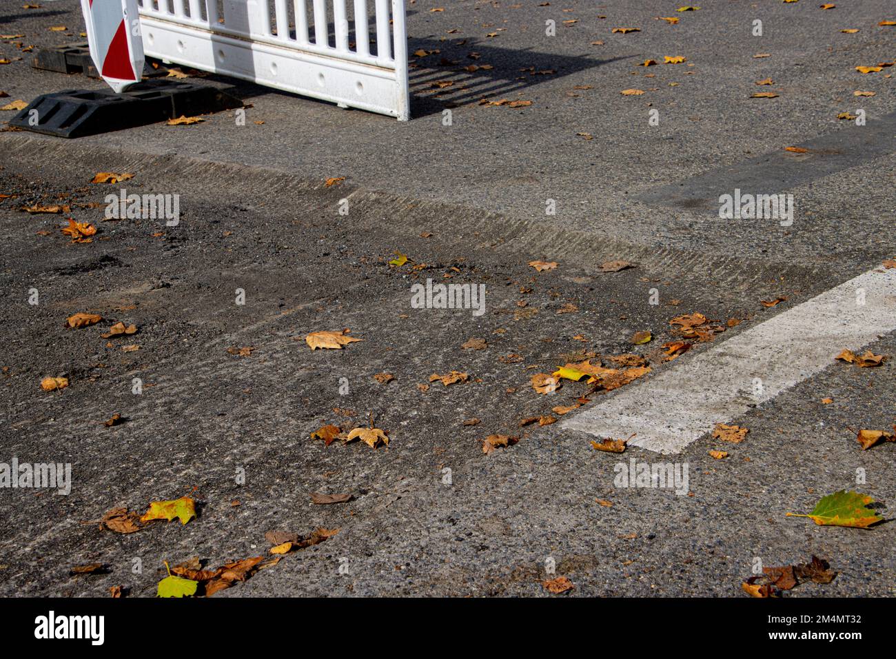 Edge of milled asphalt road patch at a construction site Stock Photo ...