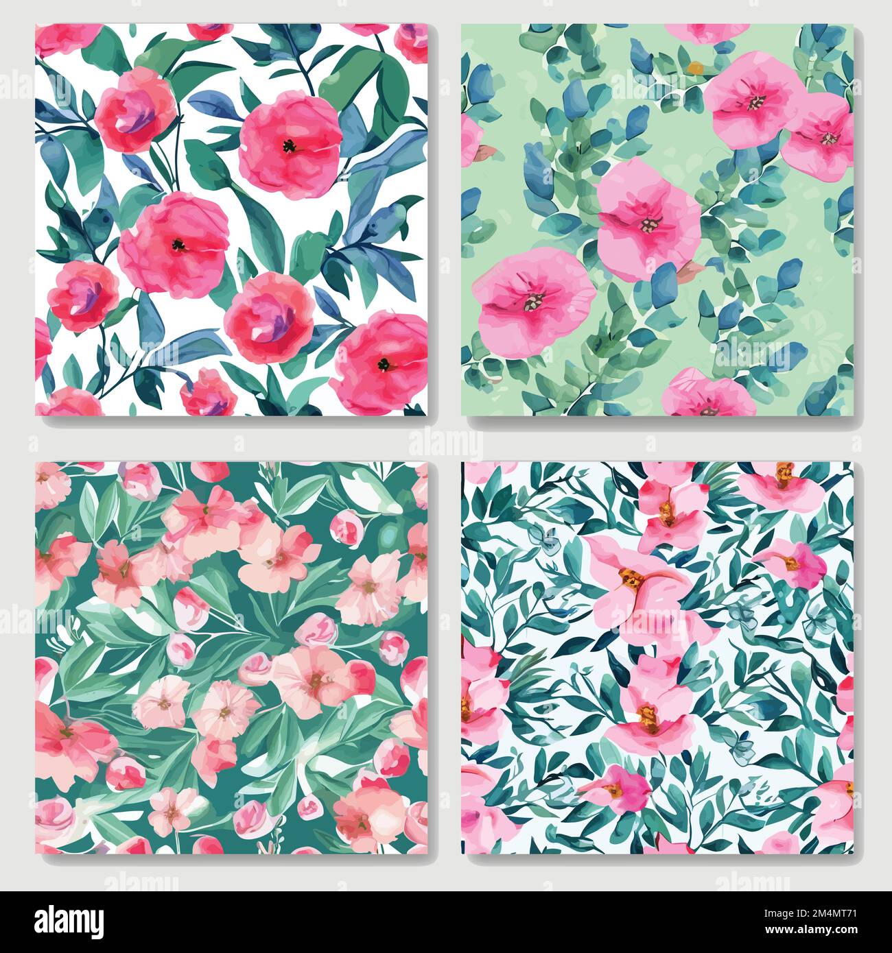 Bird, flower, leaf, branch. Hand drawn watercolor vector illustration ...