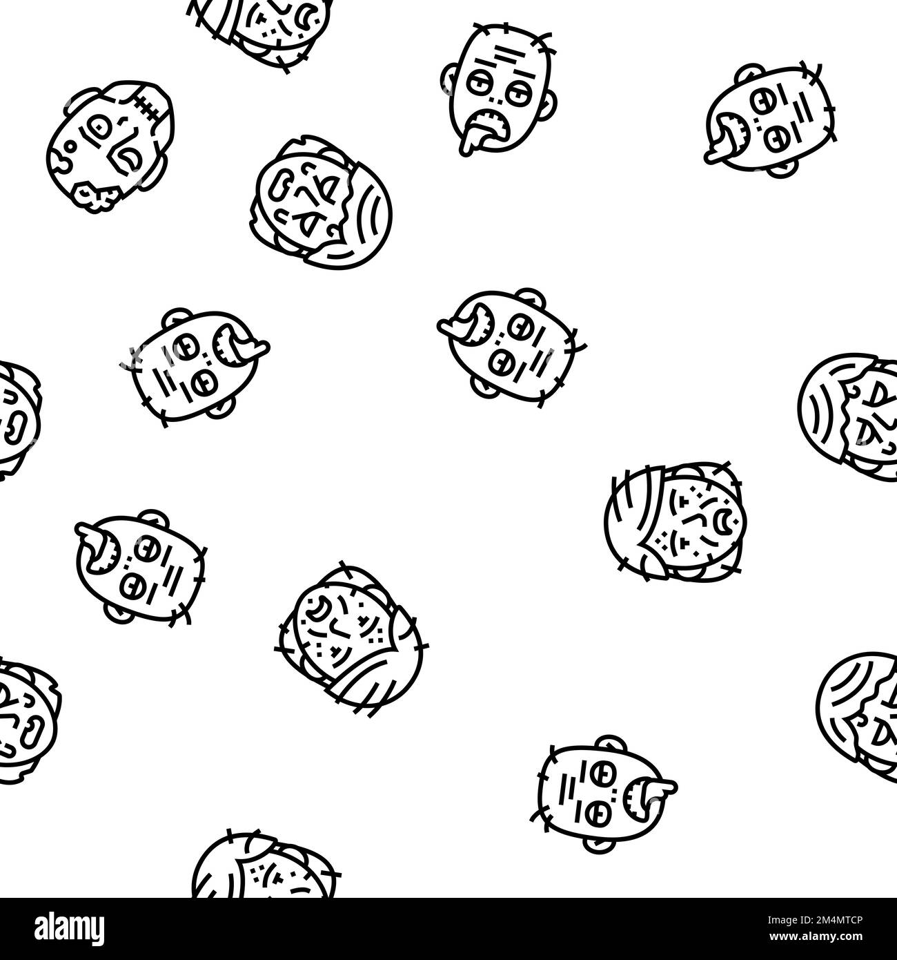 zombie horror scary dead evil vector seamless pattern Stock Vector ...