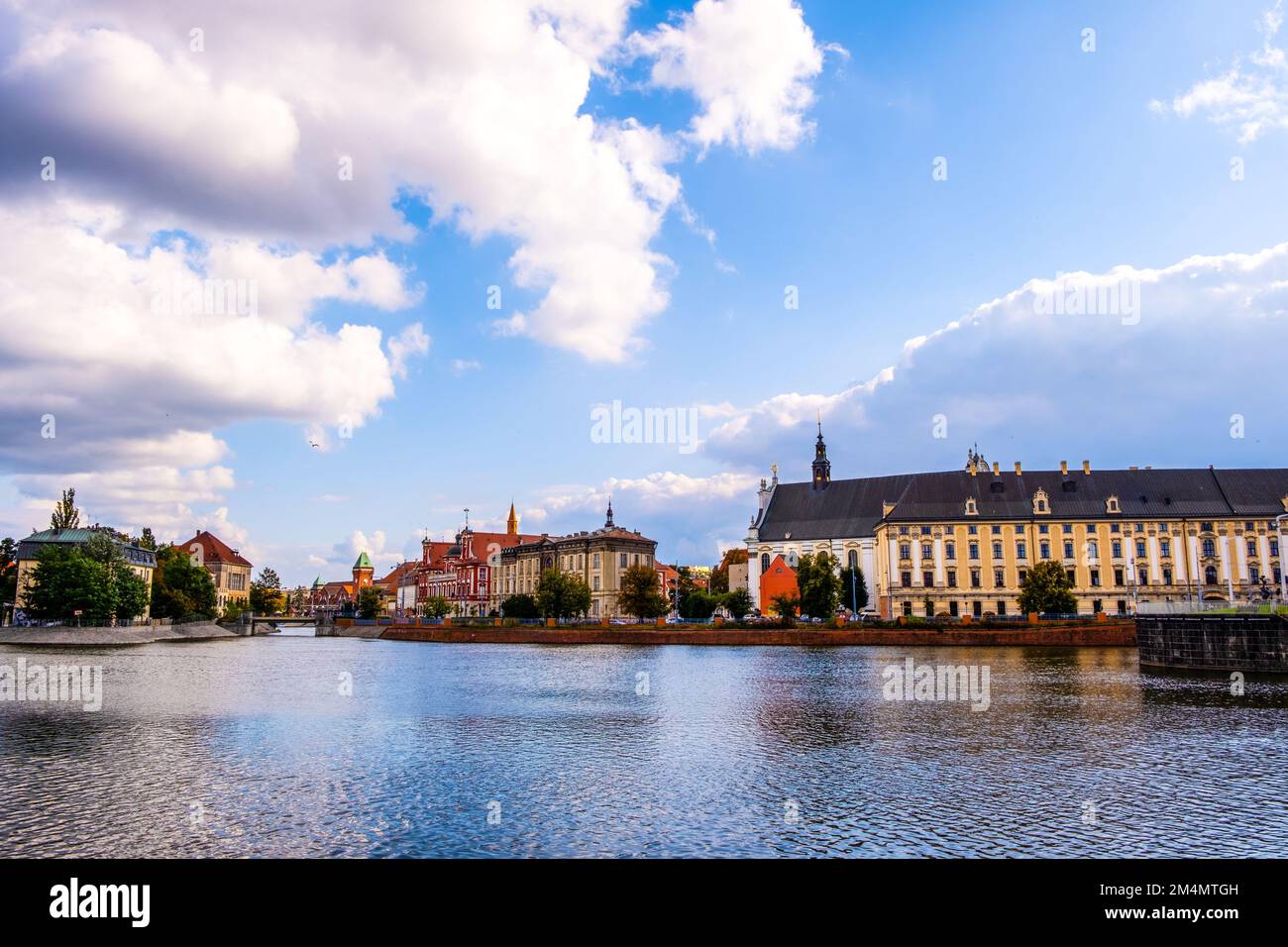 Wroclaw autumn cityscape. Historic old town by Odra river Stock Photo ...