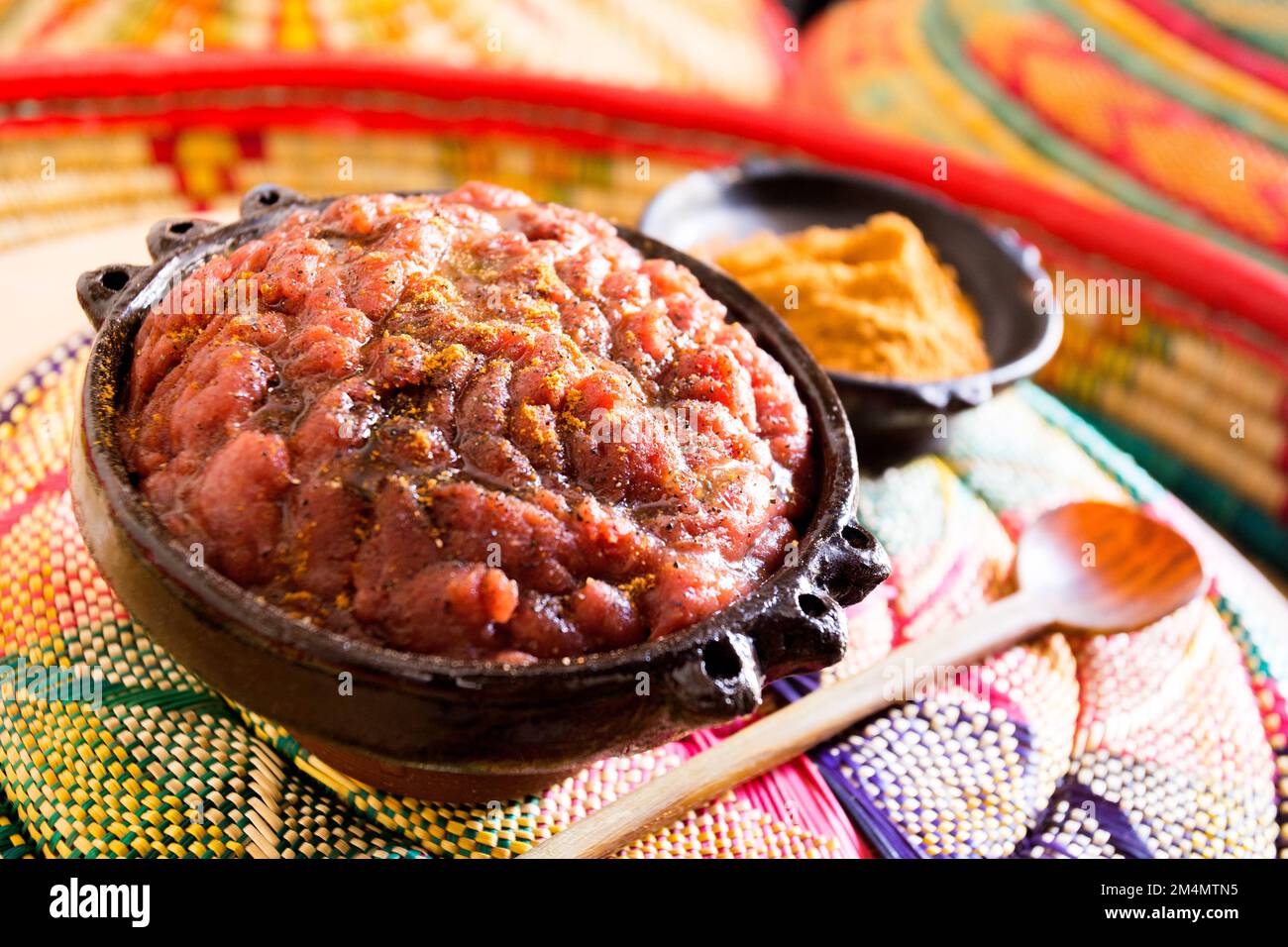 Ethiopian kifto. Kitfo is a traditional dish present in Ethiopian ...