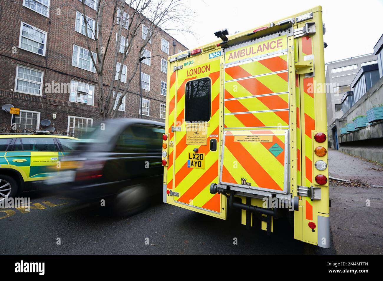 Ambulances outside Waterloo Ambulance Station, south London. Ambulance ...