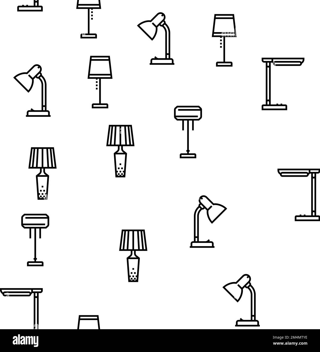 lamp table light home desk vector seamless pattern Stock Vector Image ...