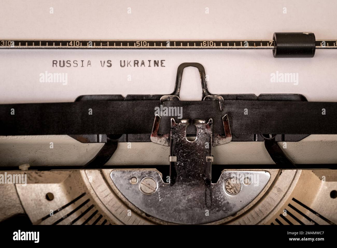 Russia vs Ukraine written on a vintage typewriter Stock Photo - Alamy