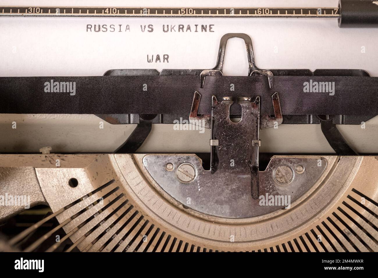 Russia vs Ukraine written on a vintage typewriter Stock Photo - Alamy