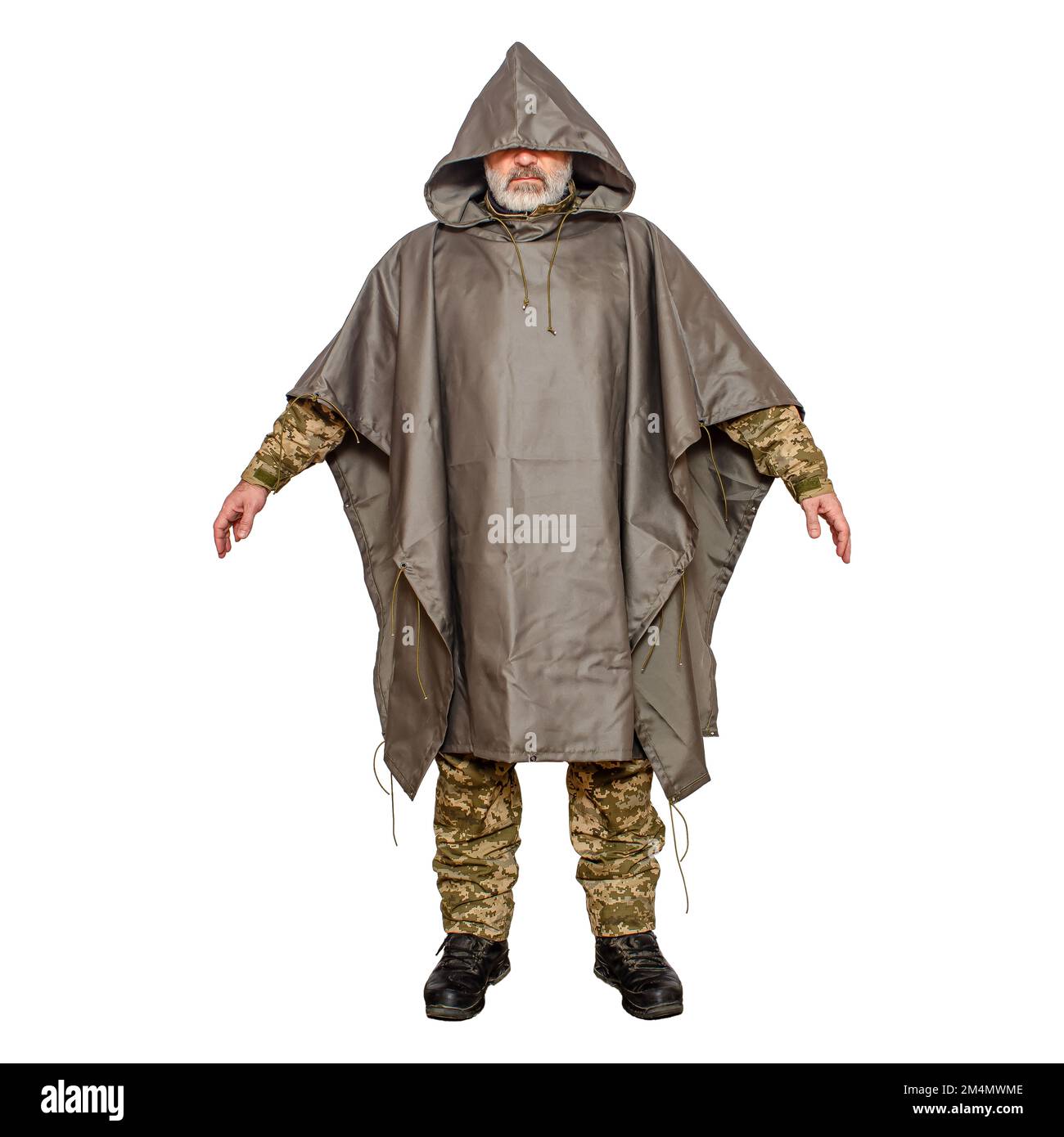Military in a cloak-tent Stock Photo - Alamy