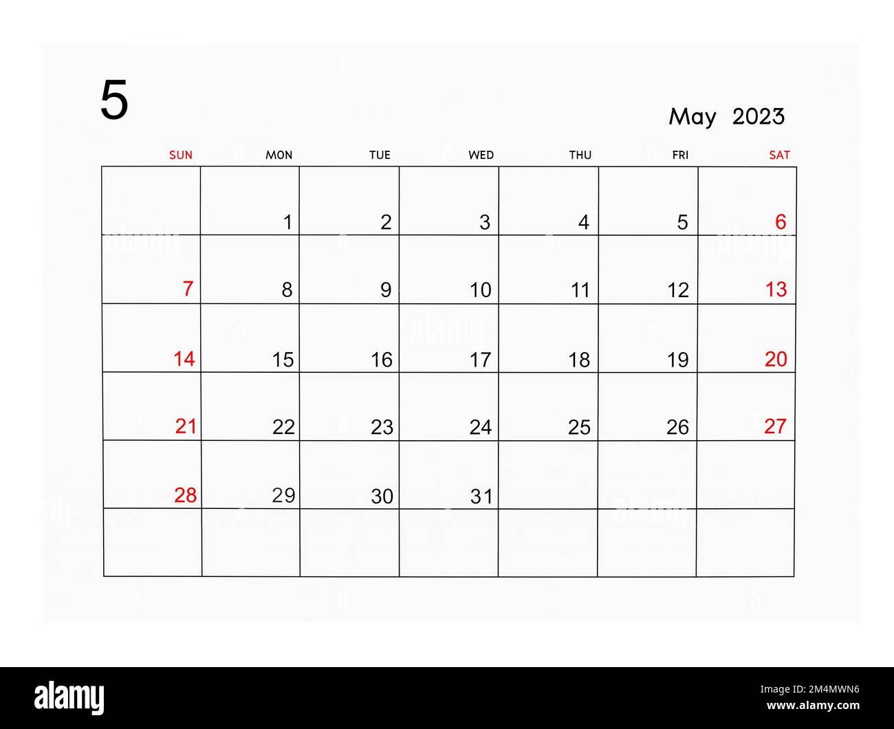 May 2023 Calendar page isolated on white background, Saved clipping ...