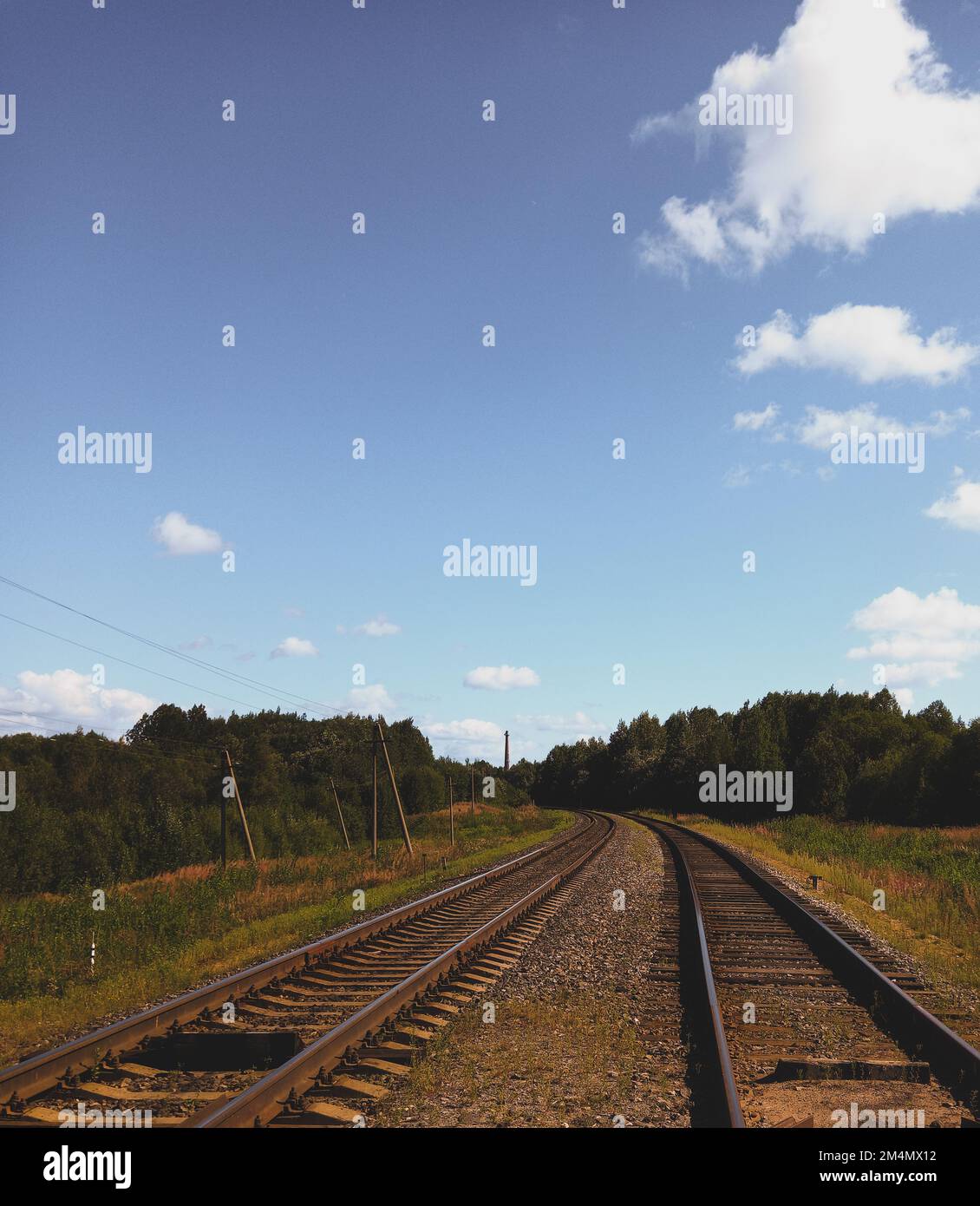 Railroad in the countryside. Railway Stock Photo - Alamy
