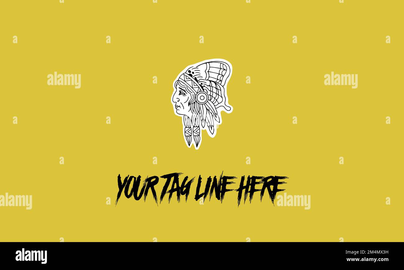 A vector illustration of a Indigenous man of the Americas outline on a ...