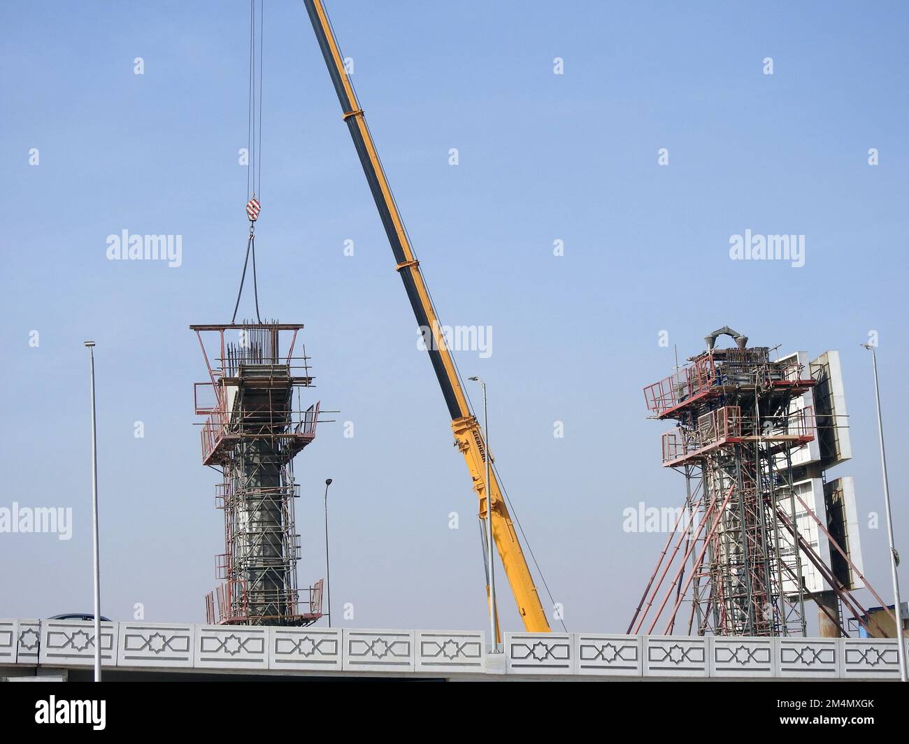 Cairo, Egypt, December 14 2022: Construction site of new Cairo monorail ...