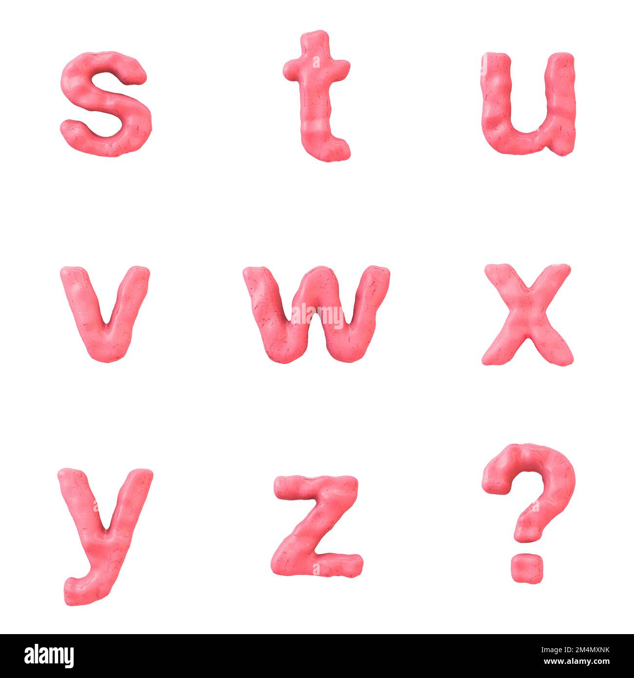 3D Rendering of Toy Clay Alphabet, Numbers and Punctutation Marks on ...