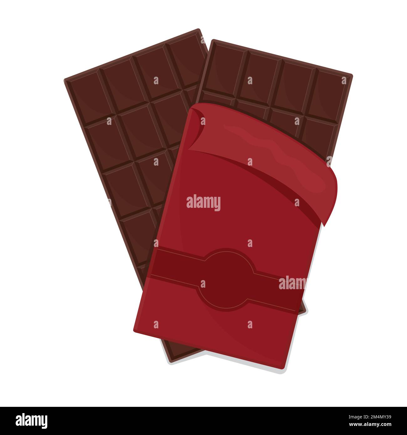 Large chocolate bar in a package, color isolated vector illustration in ...