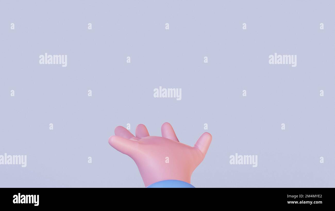 Open palm hand gesture cartoon 3D. Hands gestures, taking or giving ...