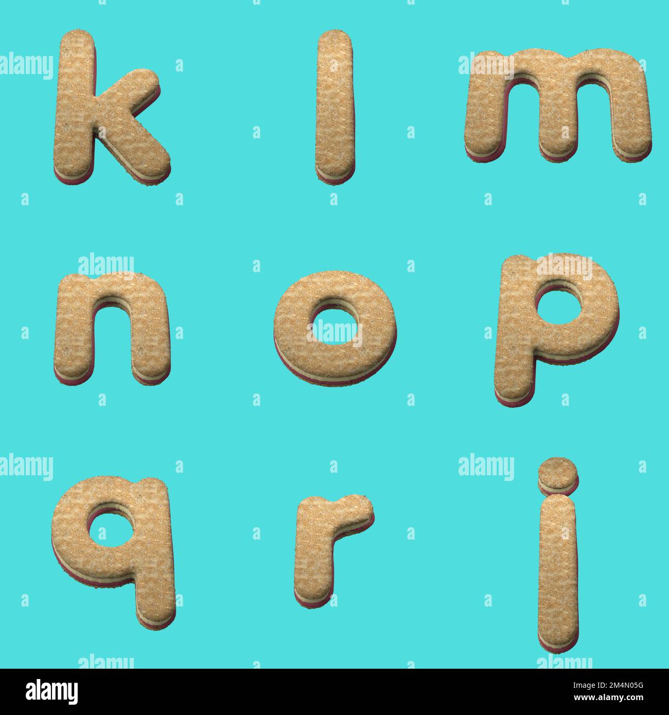 3D Render Set of Toast Font including Letters, Numbers and Punctuation ...