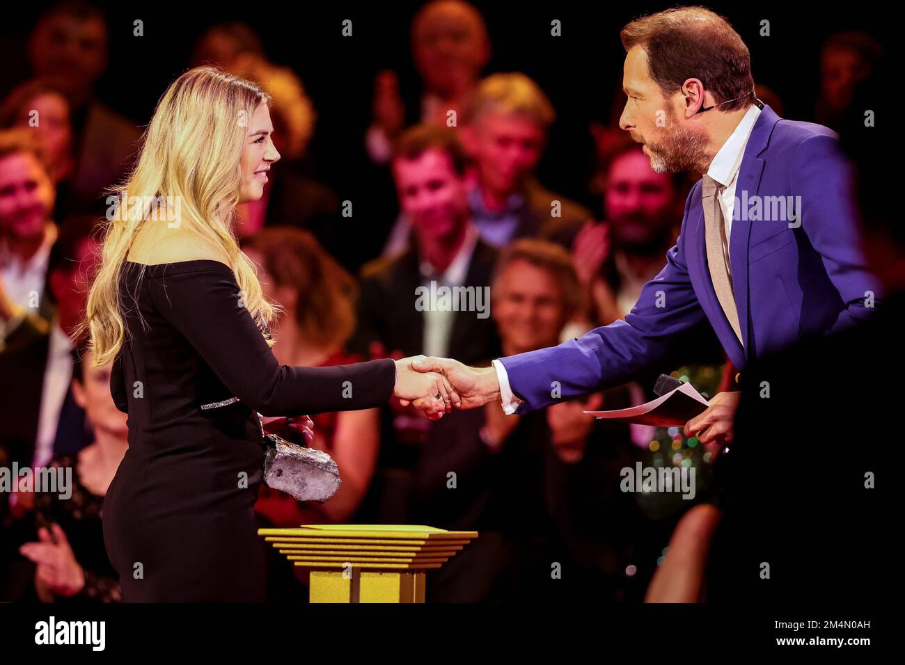 AMSTERDAM, NETHERLANDS - DECEMBER 21: Victoria Verstappen receives the ...