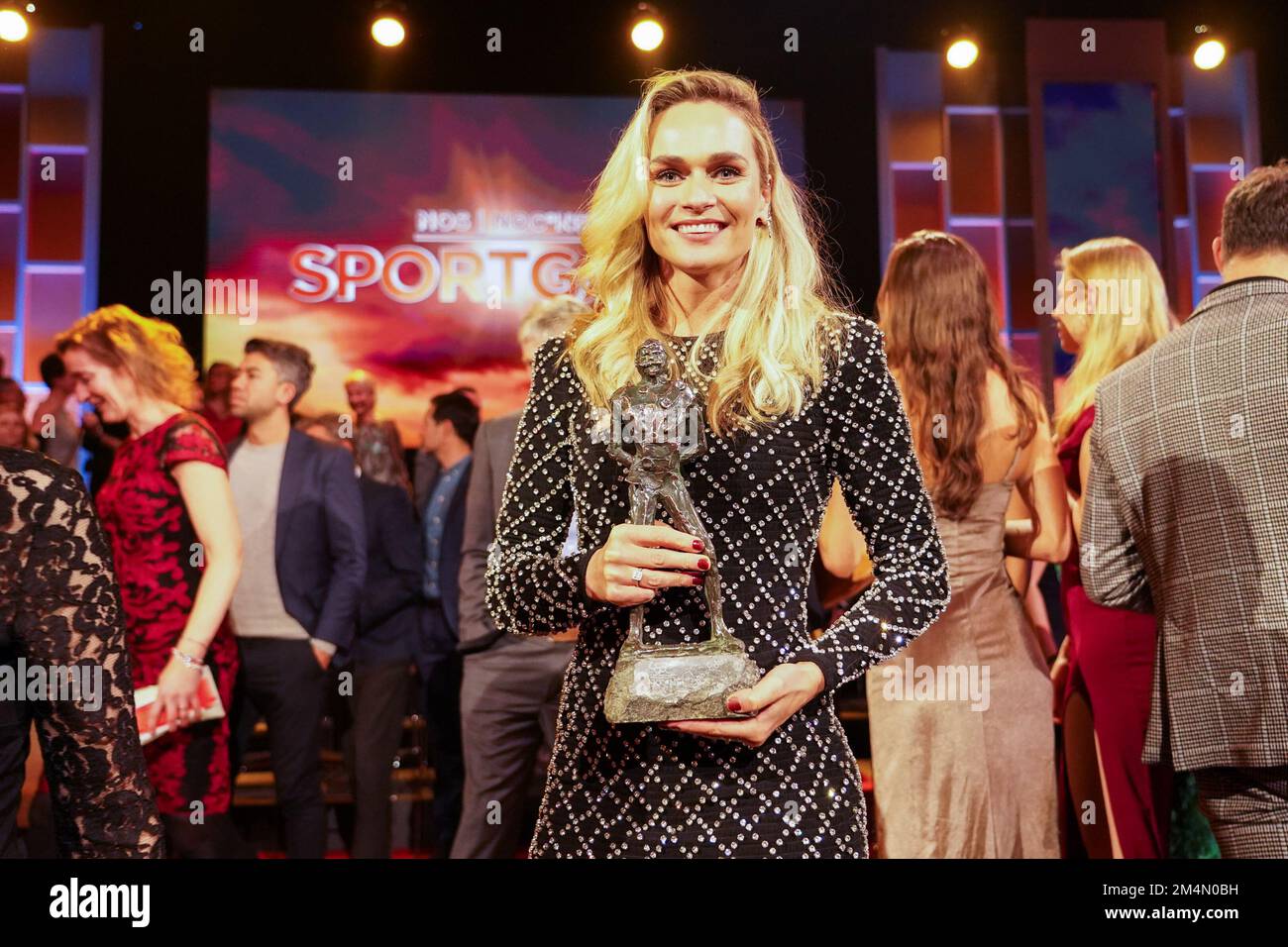 AMSTERDAM, NETHERLANDS - DECEMBER 21: Irene Schouten poses with the Jaap Eden trophy during the ...