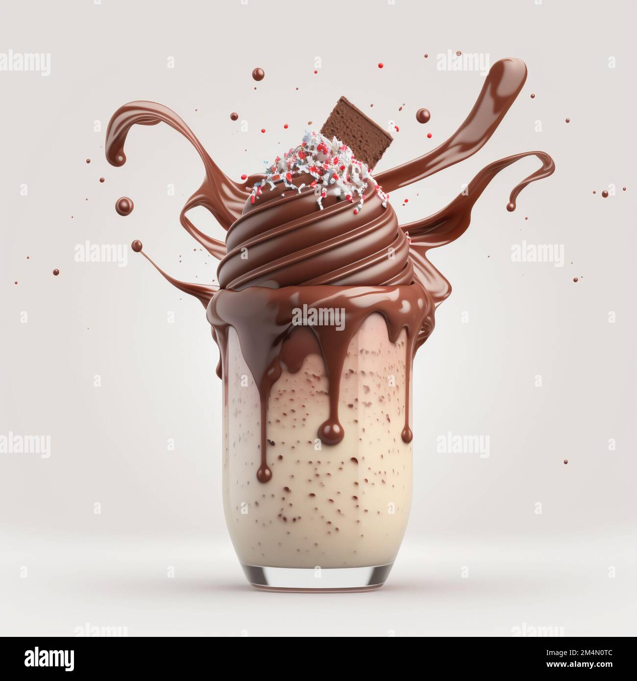 Milkshake Chocolate Splash Stock Photo - Alamy