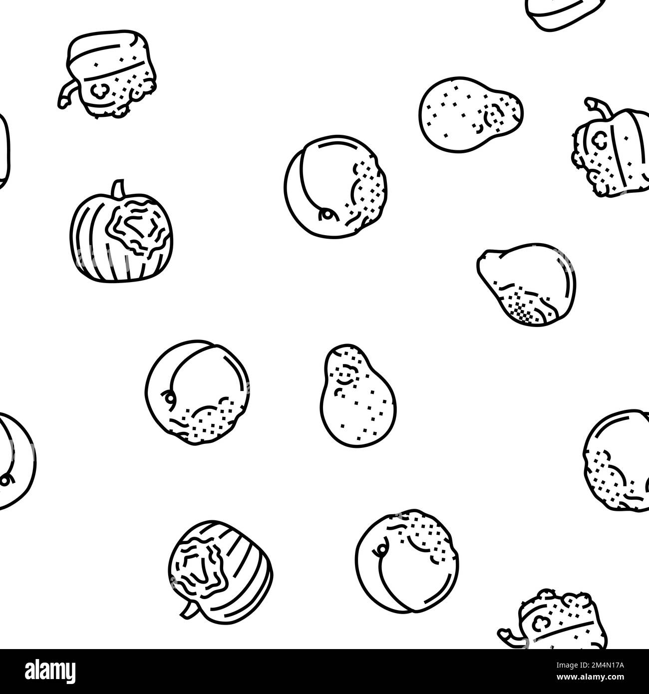 rotten food fruit waste garbage vector seamless pattern Stock Vector ...