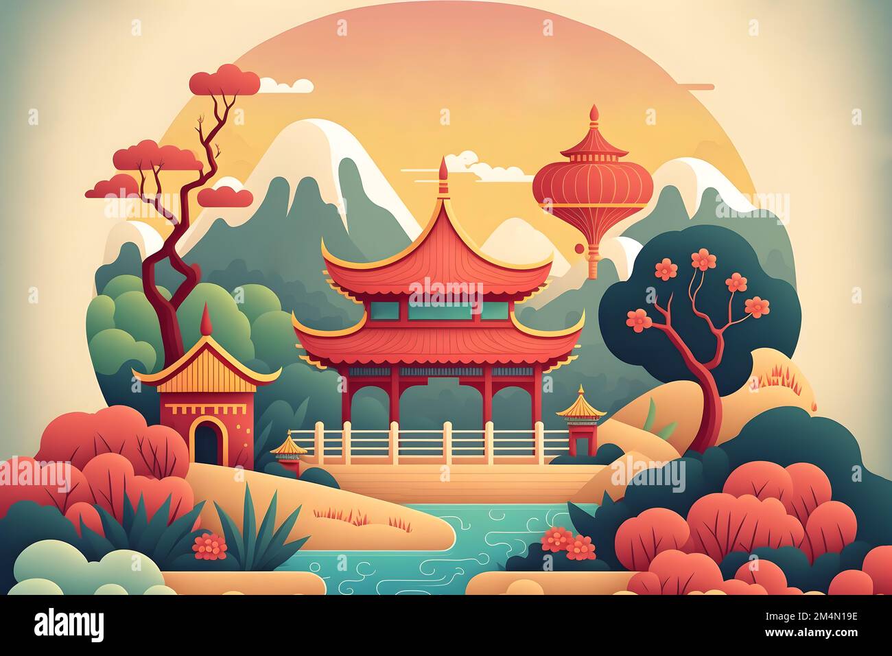 Chinese landscape drawing hi-res stock photography and images - Alamy